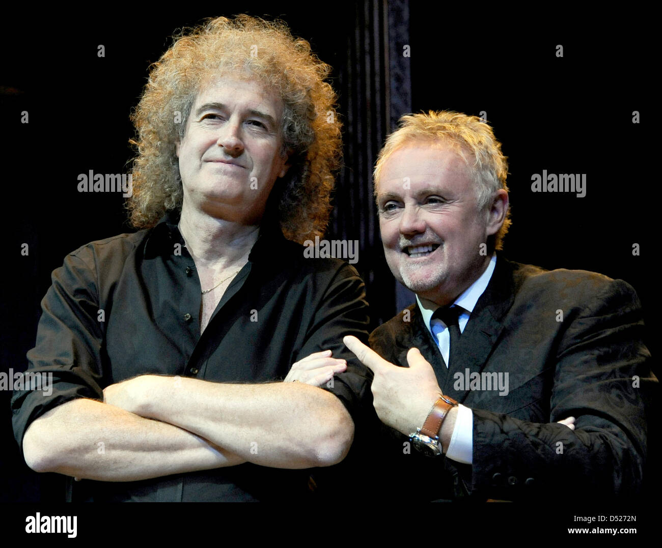 Former 'Queen' guitarist Brian May (L) and durmmer Roger Taylor (R ...