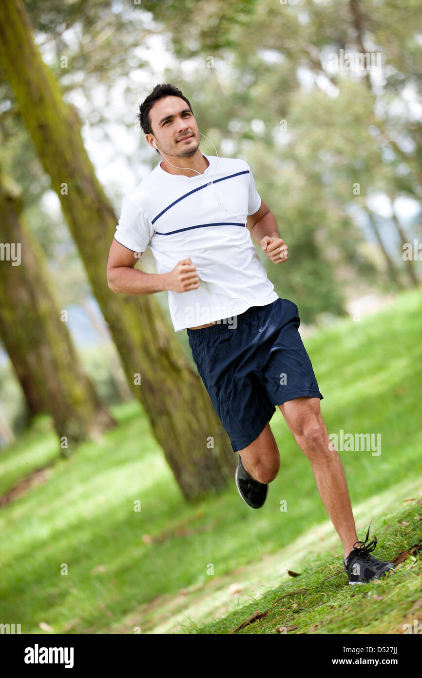 Hispanic man jogging Stock Photo - Alamy