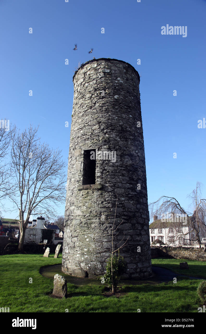 Irish Round Tower Inniskeen churchyard County Monaghan Ireland Stock ...