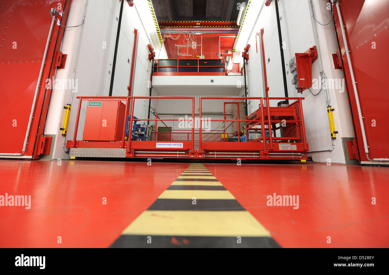 Interior view into the maintenance room for containers with highly ...