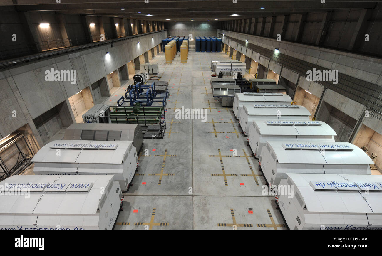 Interior view into storage room for highly radioactive waste in the ...