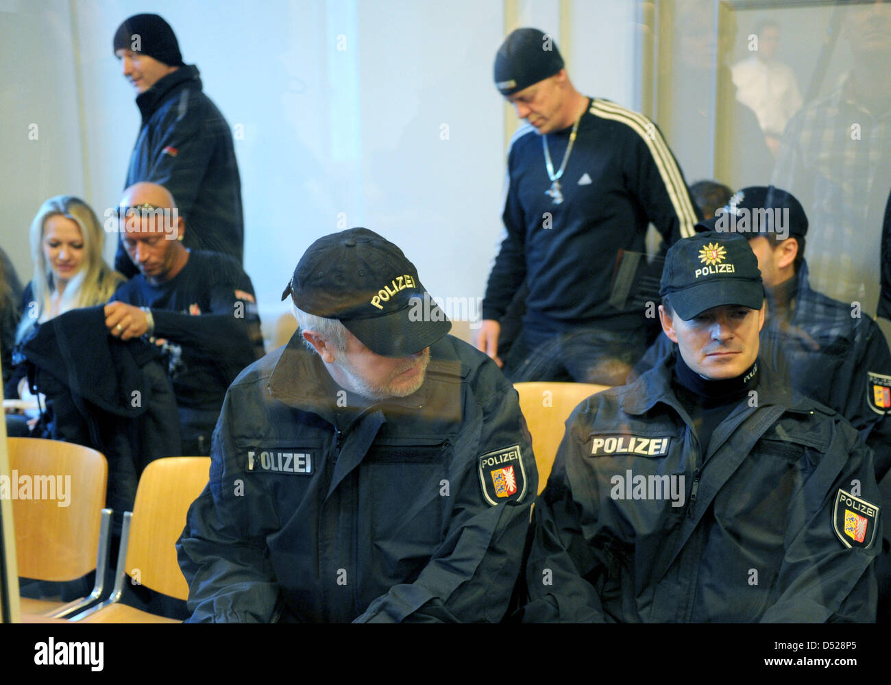 Alleged members of motorcycle club 'Bandidos' arrive as the trial on ...