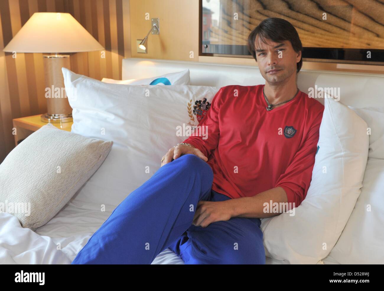 Swedish model Marcus Schenkenberg poses in a hotel suite in Munich ...
