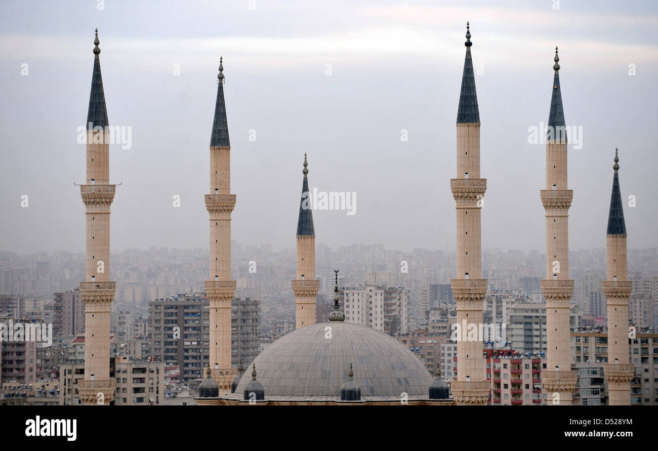 The Sabanci central mosque with it's six minarets is situated in the ...