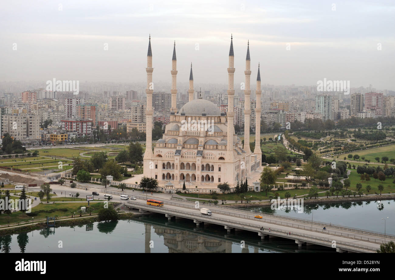 The Sabanci central mosque with it's six minarets is situated at the ...