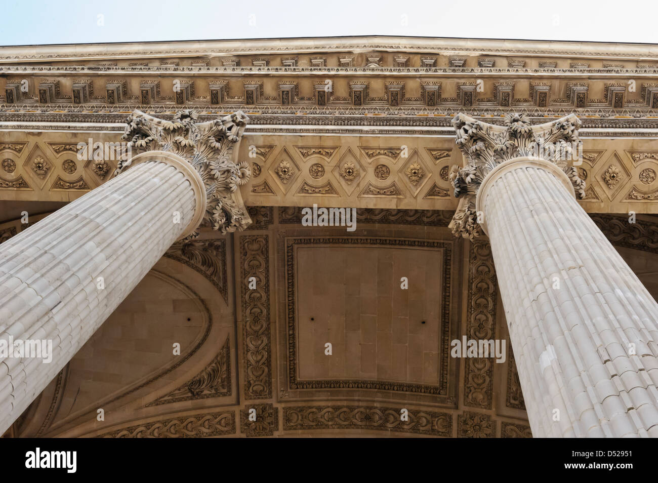 Ornate design of ceiling and Paris pillars at Pantheon, France Stock ...
