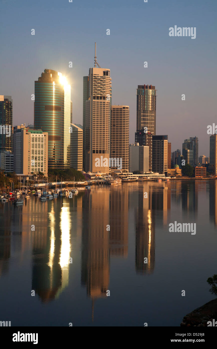 Early morning over city of Brisbane Queensland Australia Stock Photo ...