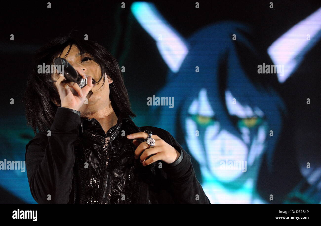 At the premiere of the show 'Japan Anime Live', a singer performs a ...