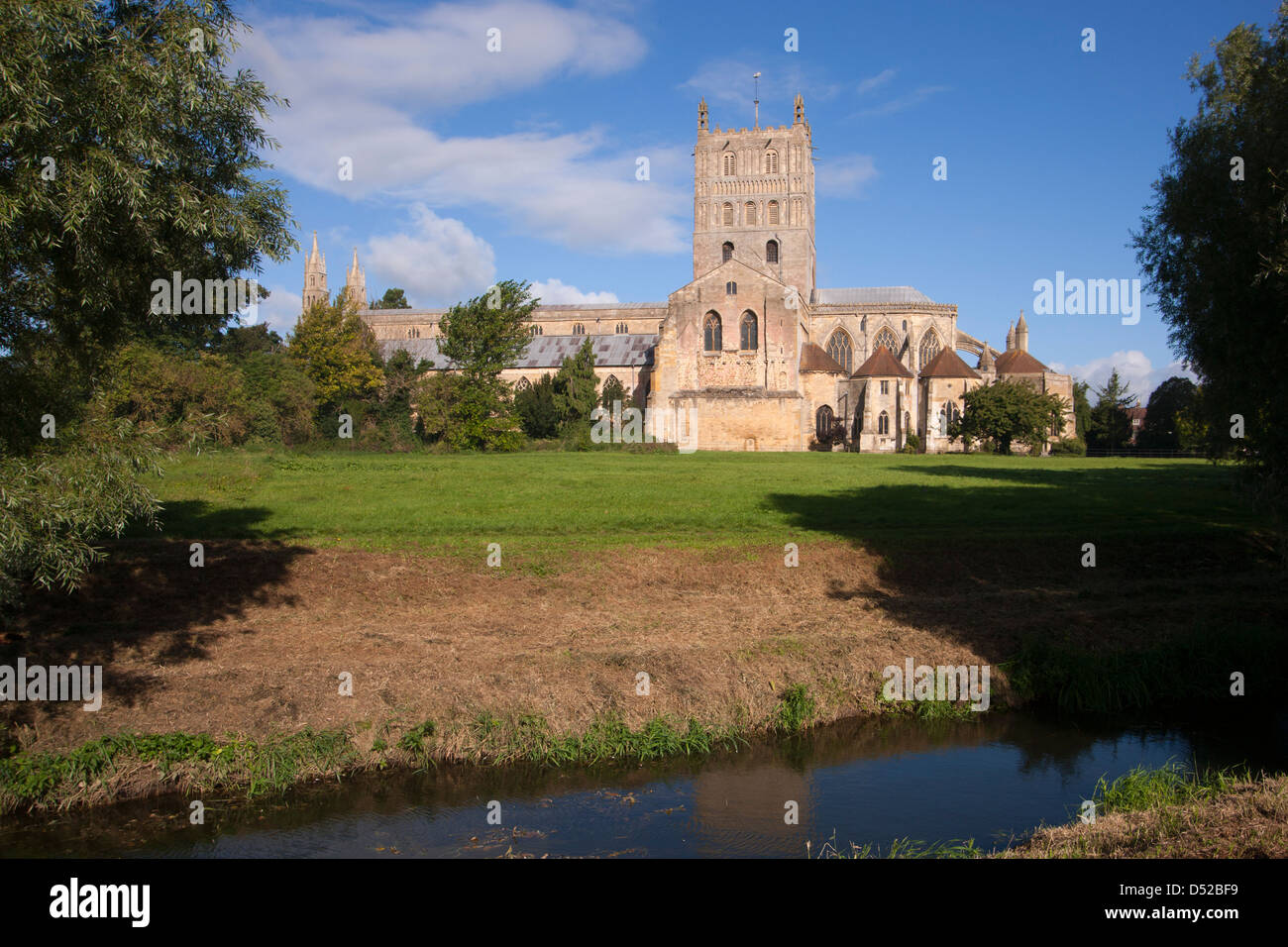 The historic Abbey at Tewkesbury, Gloucestershire, Severn Vale, UK ...