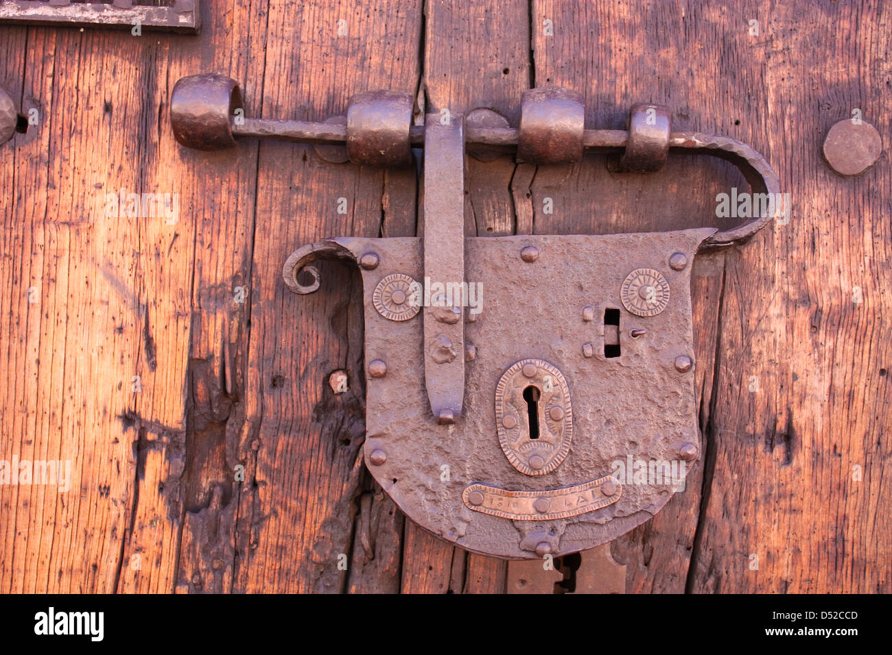 Latch or lock old in a colonial house. Candelaria district, Bogotá ...