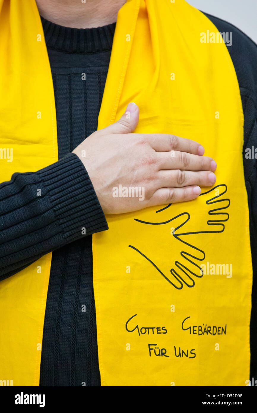 The members of the local sign language choir rehearse a performance in ...