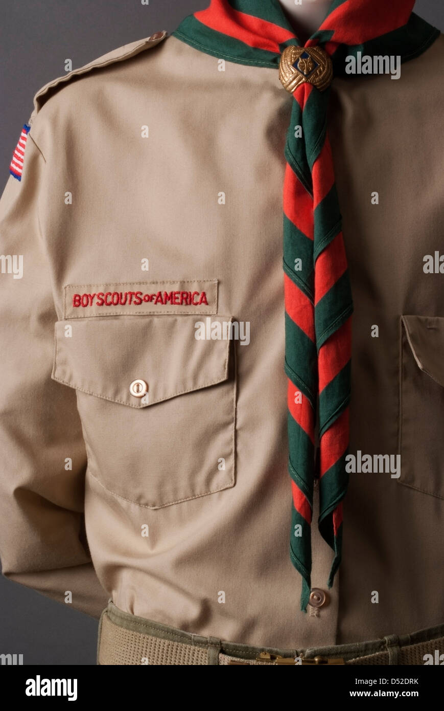 Classic Boy Scouts of America tan uniform with neckerchief and side ...