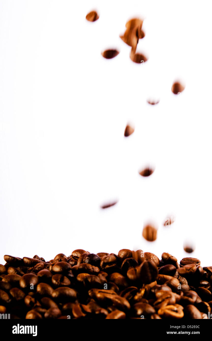 coffee beans falling Stock Photo - Alamy