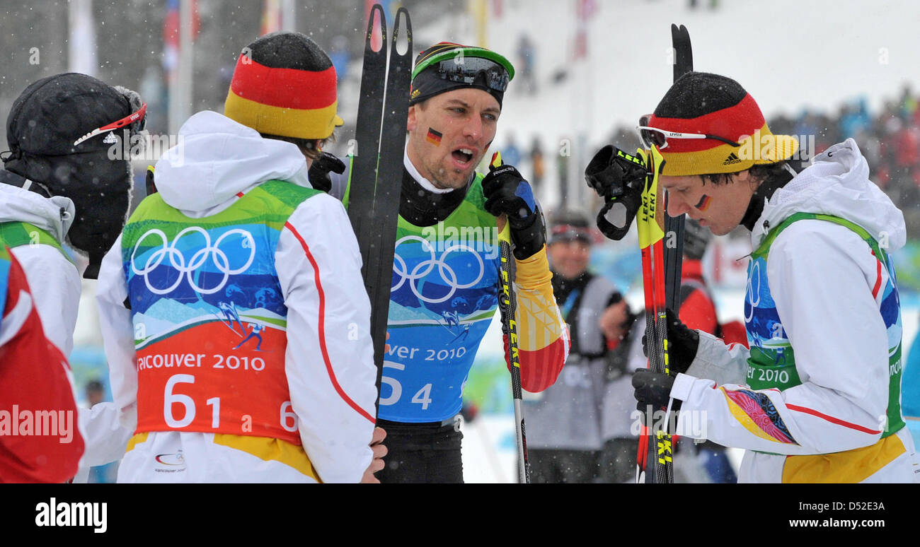 The bronze medal winning team member Tino Edelmann, (L-R) Johannes ...