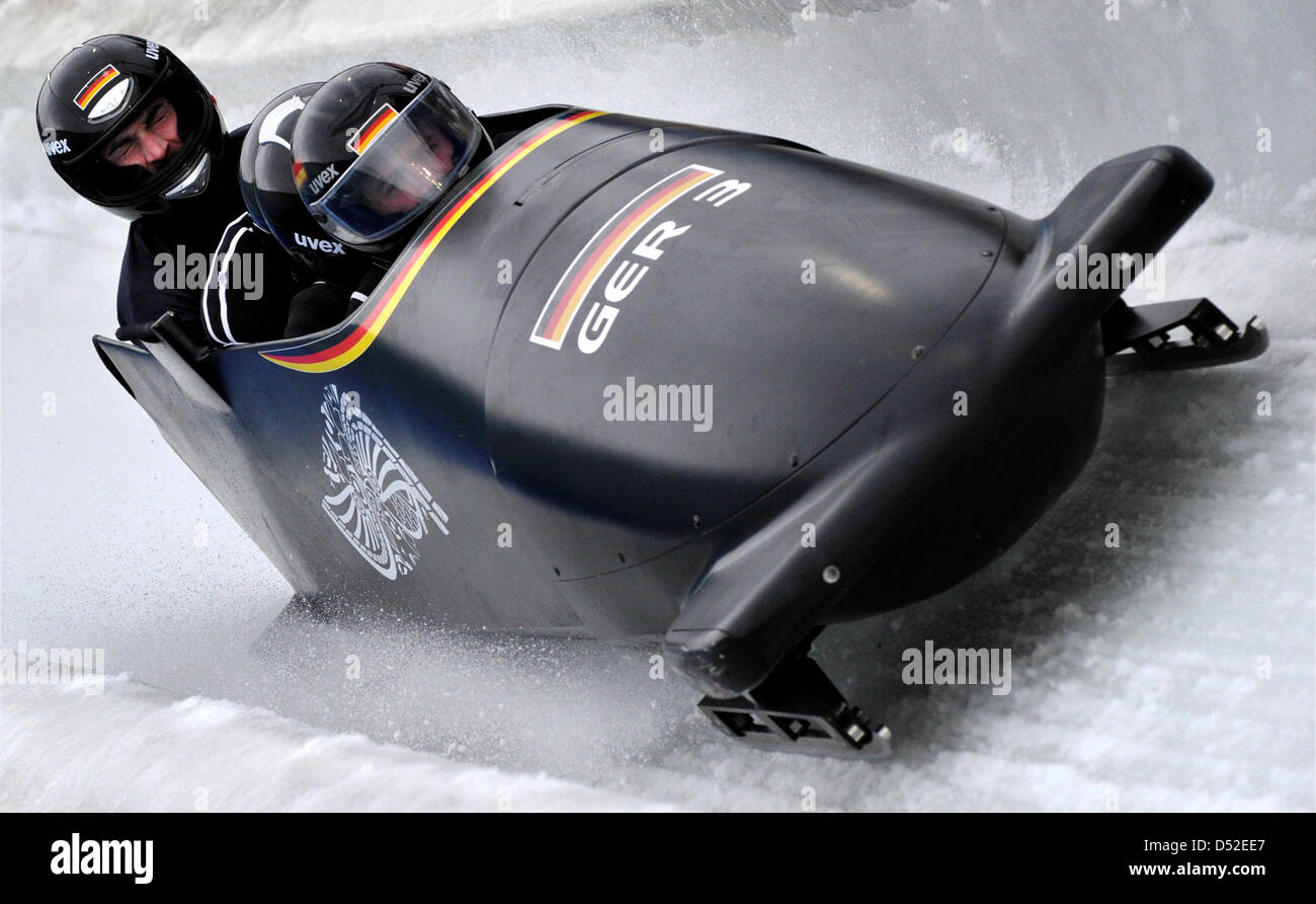 Bobsleigh Germany 3 with Karl Angerer, Andreas Bredau, Alexander Mann ...