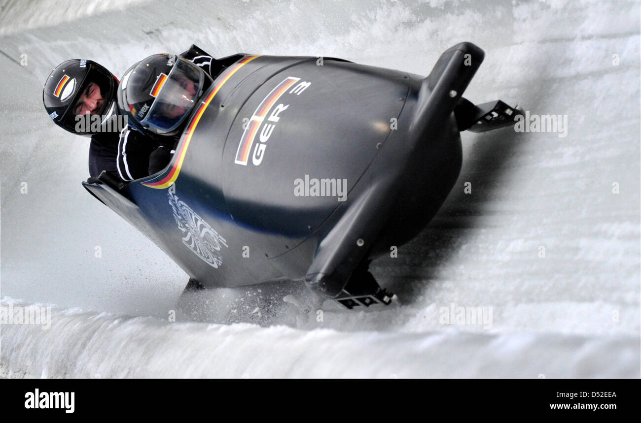 Bobsleigh Germany 3 with Karl Angerer, Andreas Bredau, Alexander Mann ...