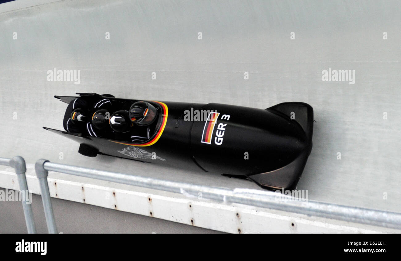Bobsleigh Germany 3 with Karl Angerer, Andreas Bredau, Alexander Mann ...
