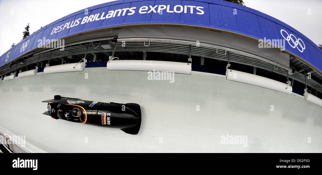 Bobsleigh Germany 3 with Karl Angerer, Andreas Bredau, Alexander Mann ...