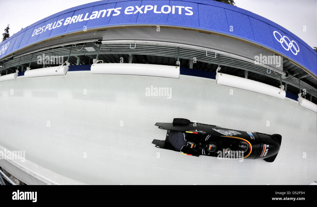 Bobsleigh Germany 3 with Karl Angerer, Andreas Bredau, Alexander Mann ...