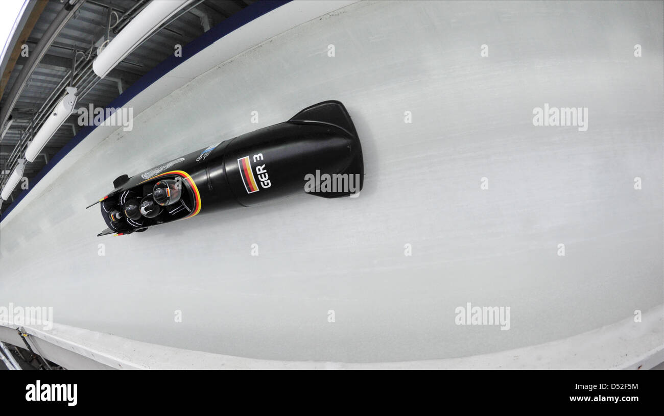 Bobsleigh Germany 3 with Karl Angerer, Andreas Bredau, Alexander Mann ...