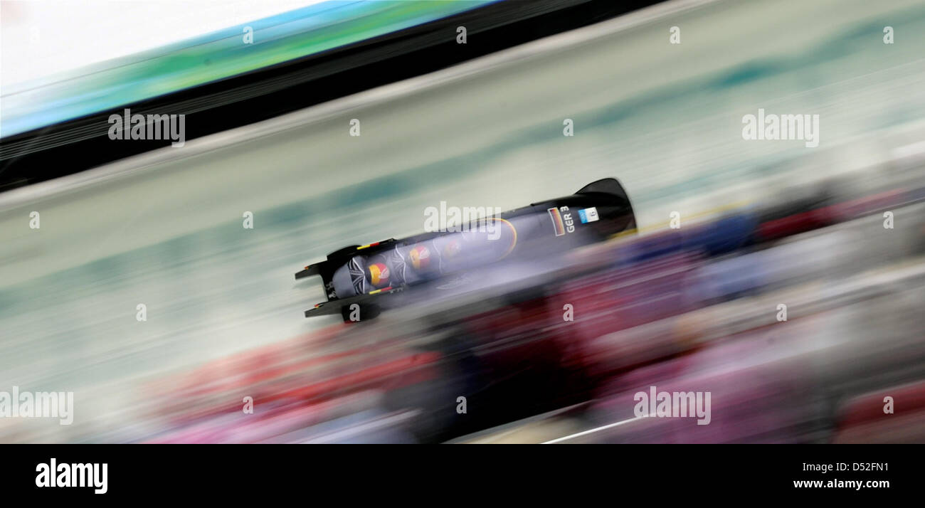 Bobsleigh Germany 3 with Karl Angerer, Andreas Bredau, Alexander Mann ...
