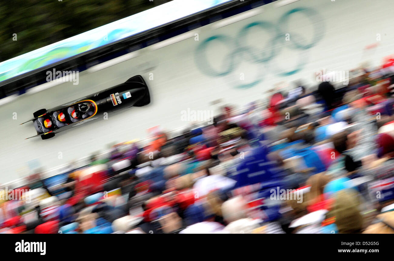 (R-L) Karl Angerer, Andreas Bredau, Alexander Mann and Gregor Bermbach ...