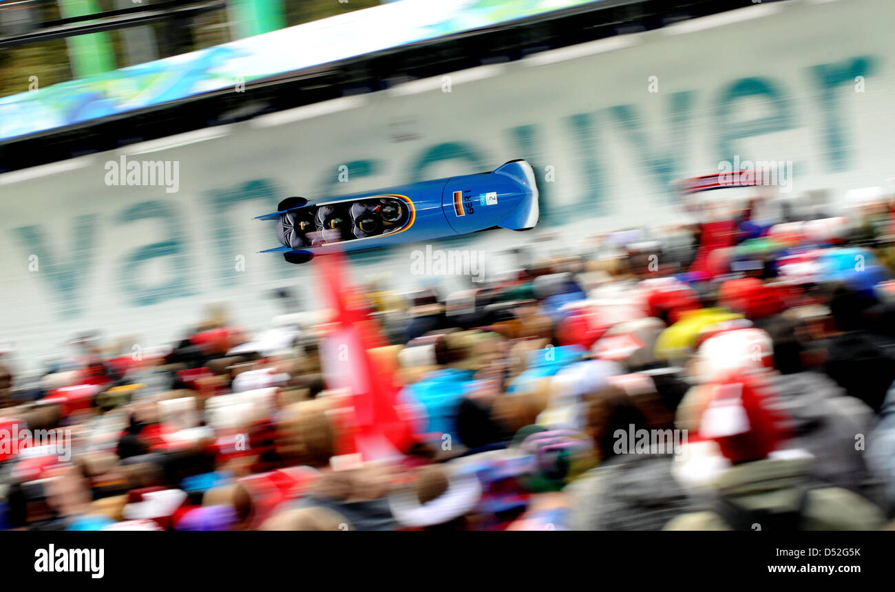 (R-L) Karl Angerer, Andreas Bredau, Alexander Mann and Gregor Bermbach ...