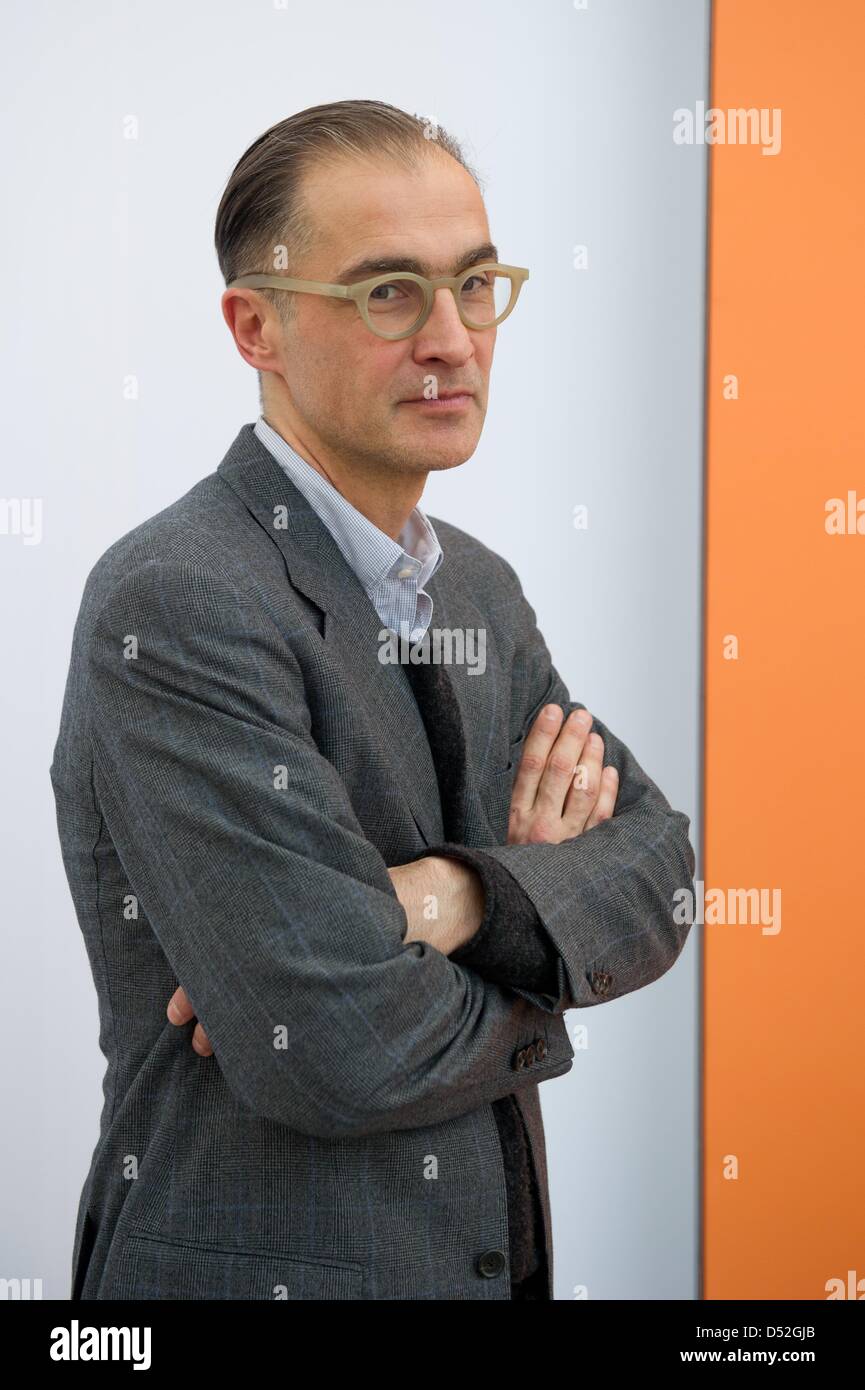 Swedish writer Aris Fioretos poses at the book fair in Leipzig, Germany ...