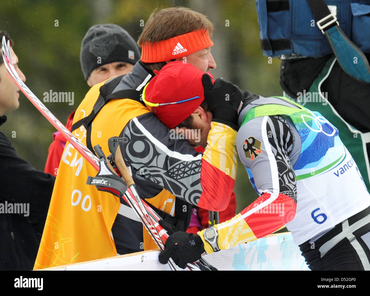 German Coach Jochen Behle (L) and Axel Teichmann of Germany celebrate ...