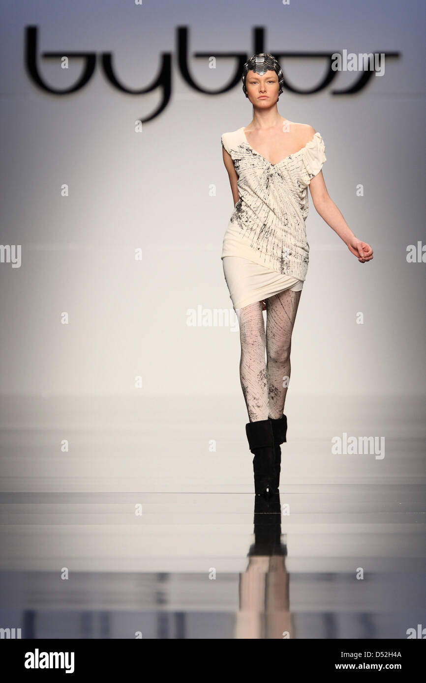 A model wears a creation as part of Byblos Women's fashion fall winter ...