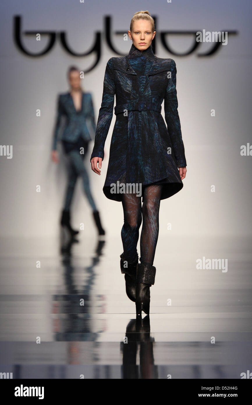 A model wears a creation as part of Byblos Women's fashion fall winter ...