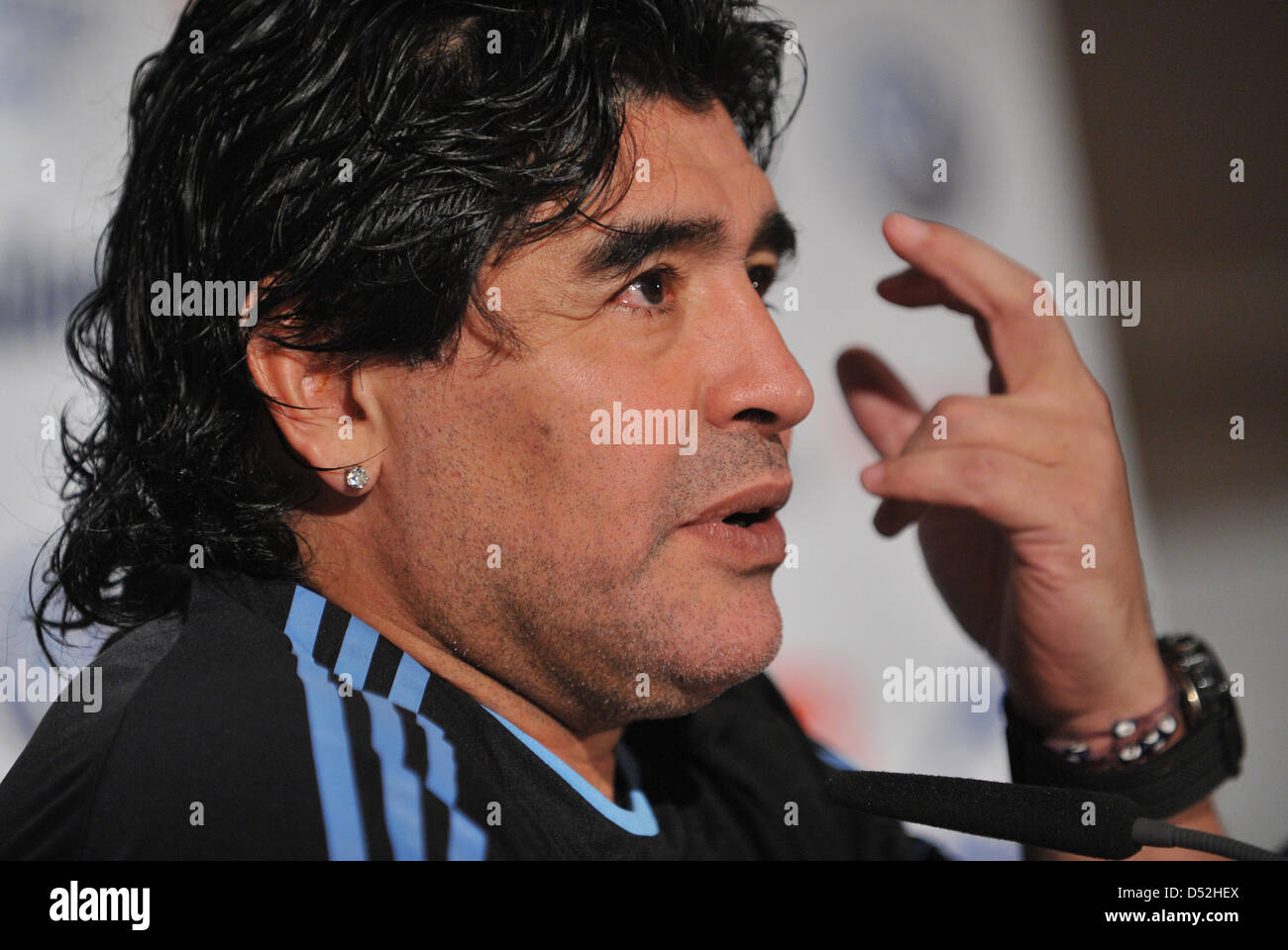 Diego Armando Maradona, head coach of the Argentine national soccer ...