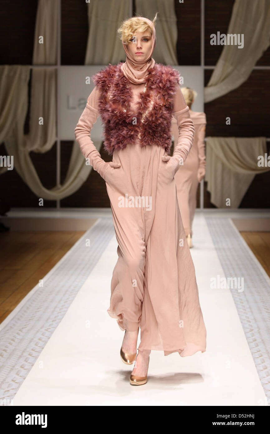 A model wears a creation as part of Laura Biagiotti Women's fashion ...