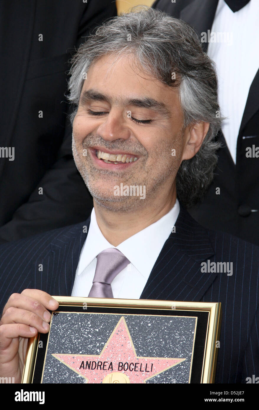 Italian born singer Andrea Bocelli attends the ceremony for Andrea ...