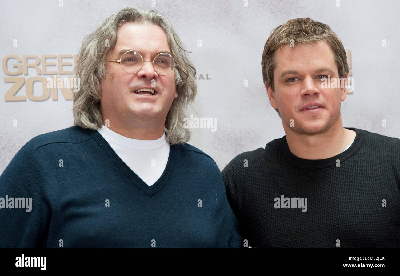 US actor Matt Damon (R) and British director Paul Greengrass attend a ...