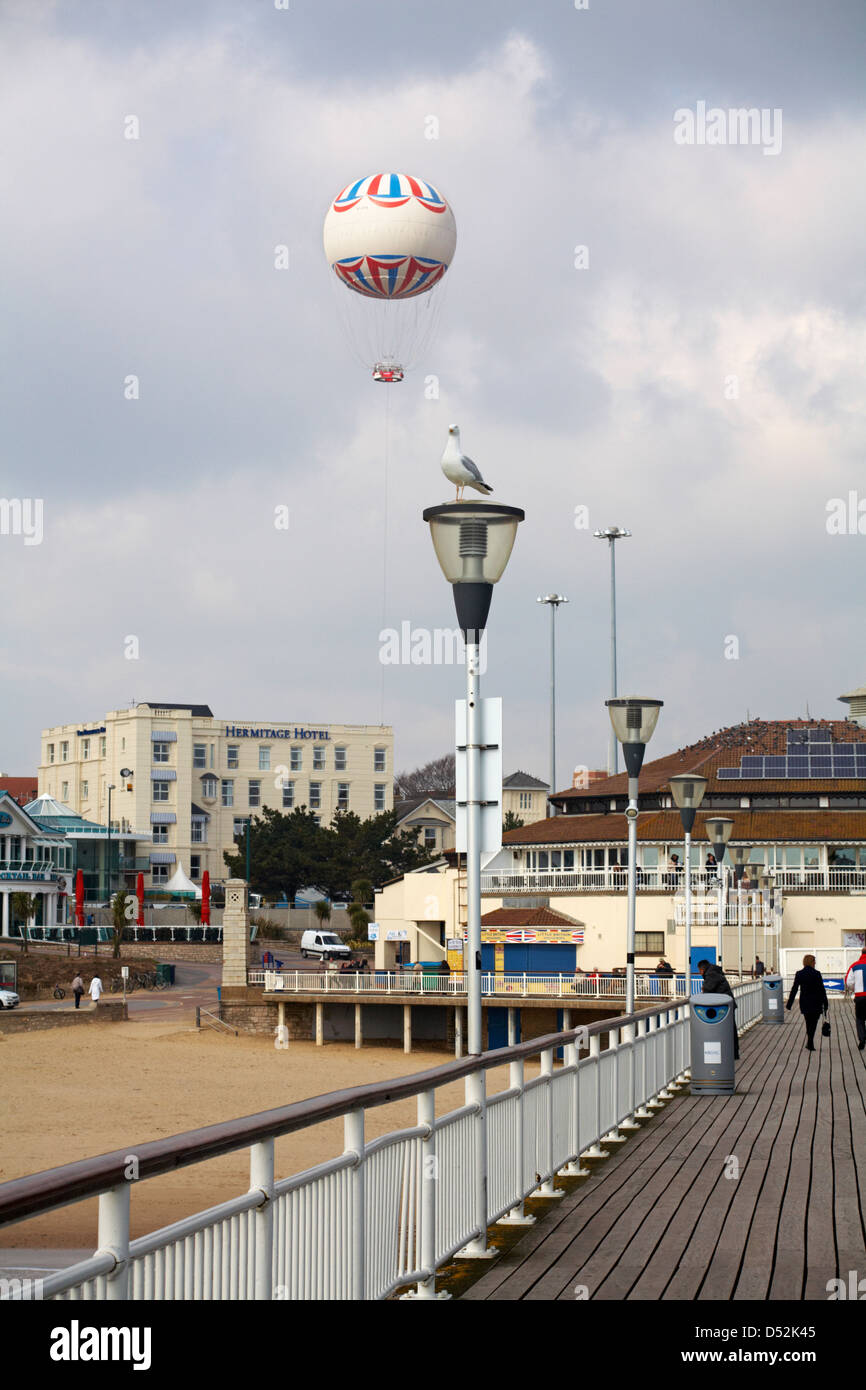 Bournemouth pier and Bournemouth Eye balloon in March Stock Photo - Alamy