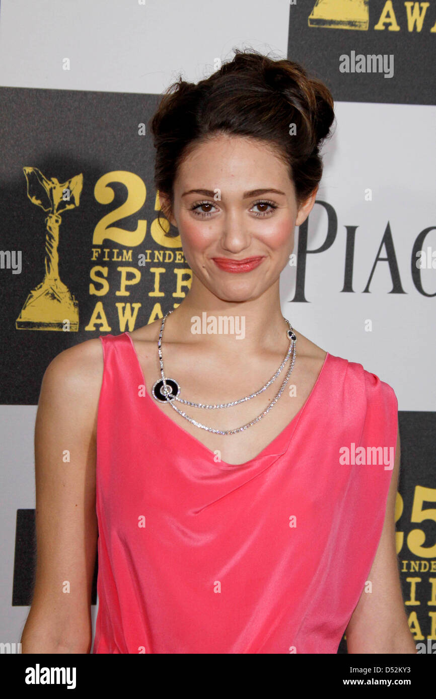 US actress Emmy Rossum arrives for the 25th Film Independent Spirit ...