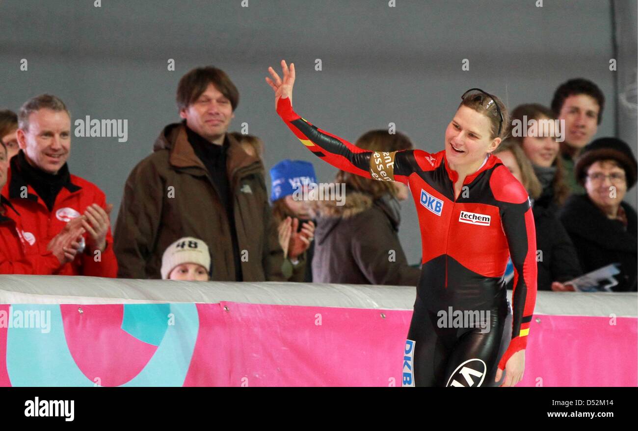 Germany's Jenny Wolf wins at the speed skating world cup event in ...