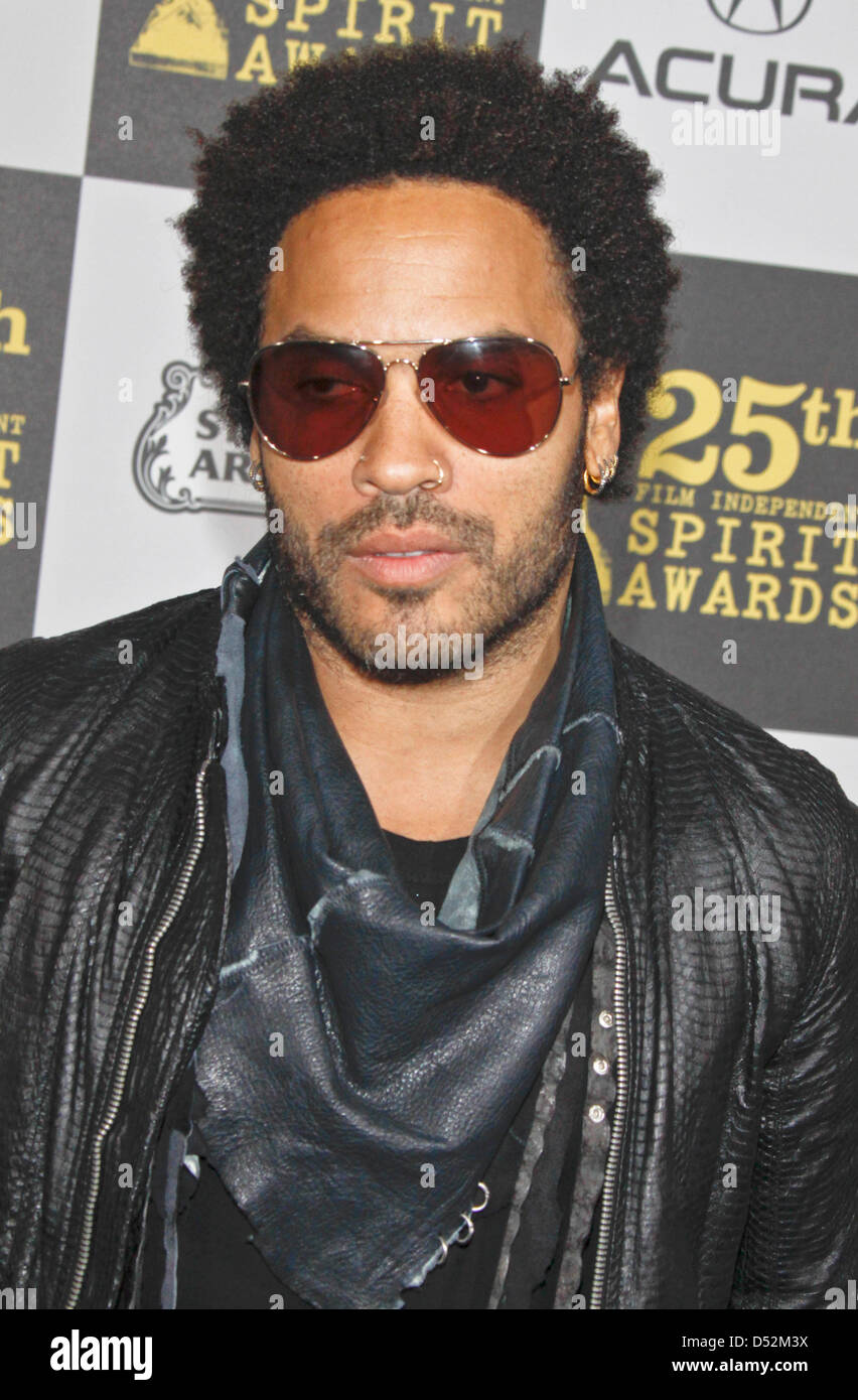 US musician Lenny Kravitz arrives for the 25th Film Independent Spirit ...