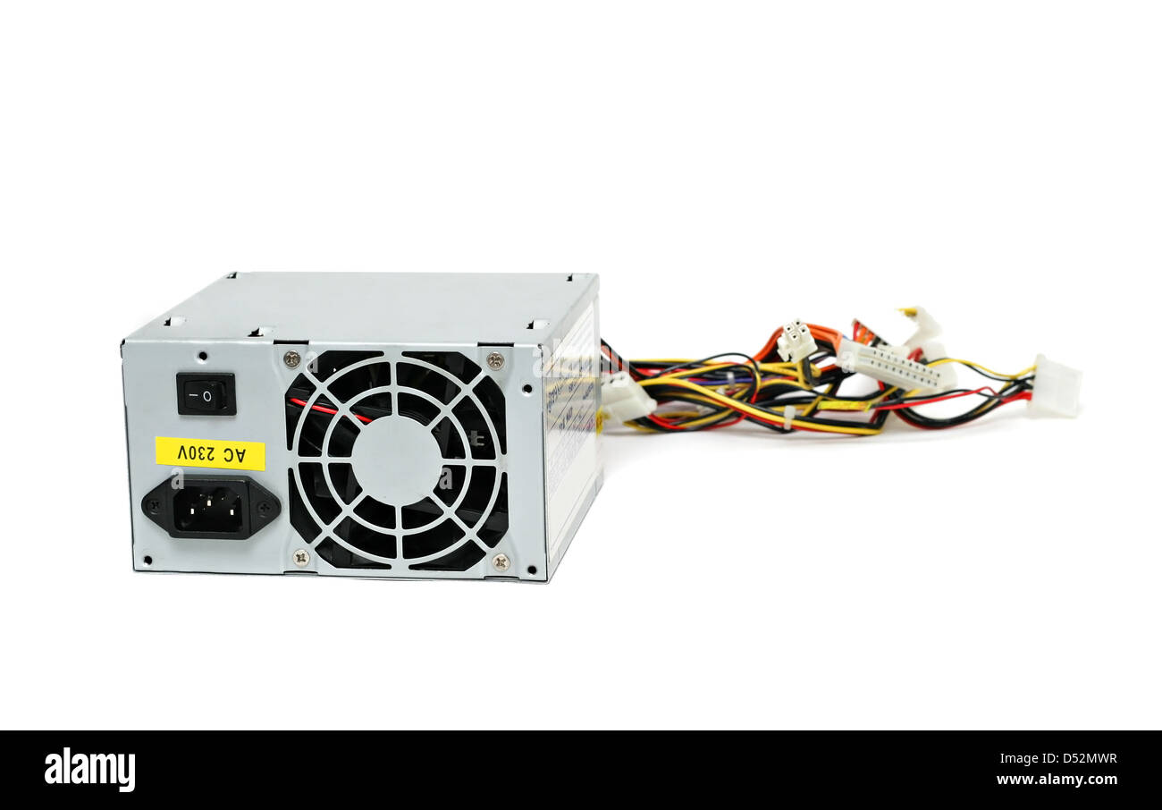 Computer power supply isolate on white Stock Photo - Alamy