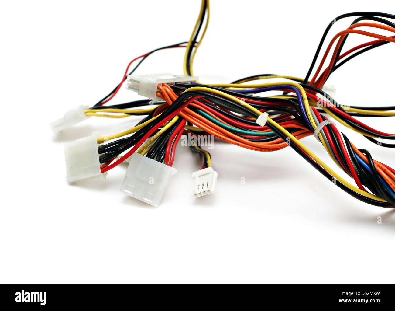 Computer cables isolated on white Stock Photo - Alamy