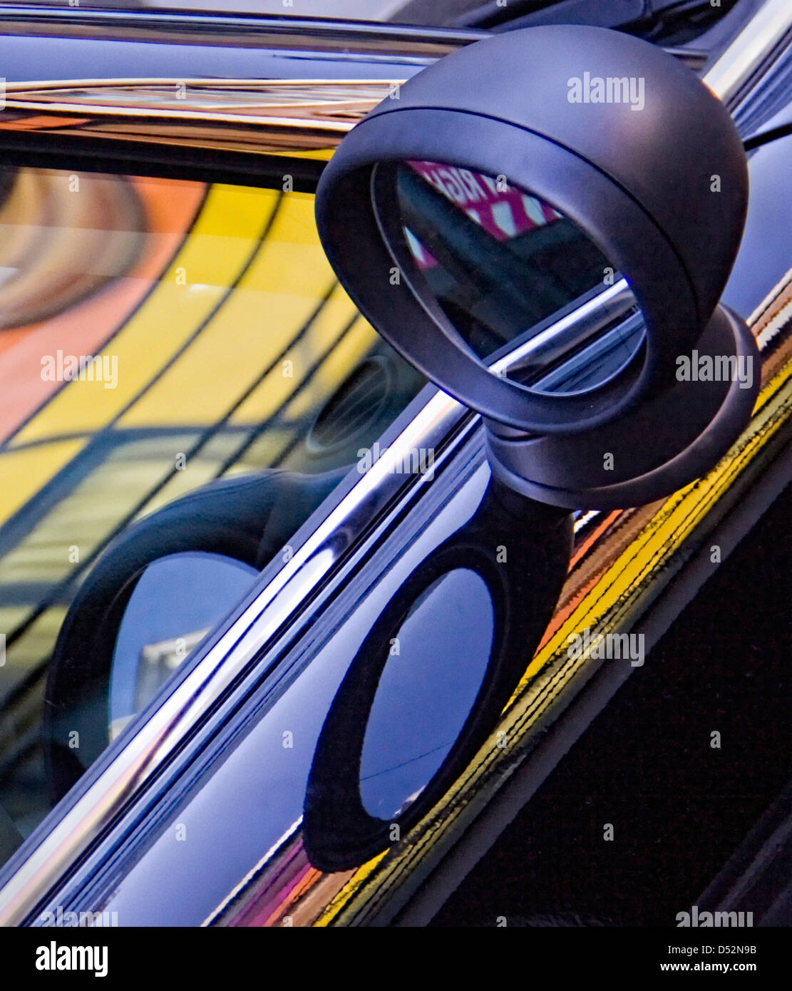Car Mirror and Reflected Colours Stock Photo - Alamy