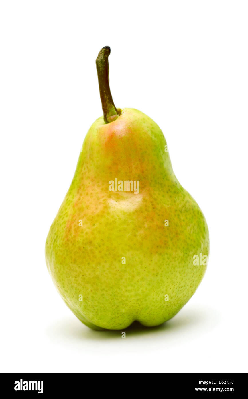 Single ripe pear isolated on white background Stock Photo - Alamy