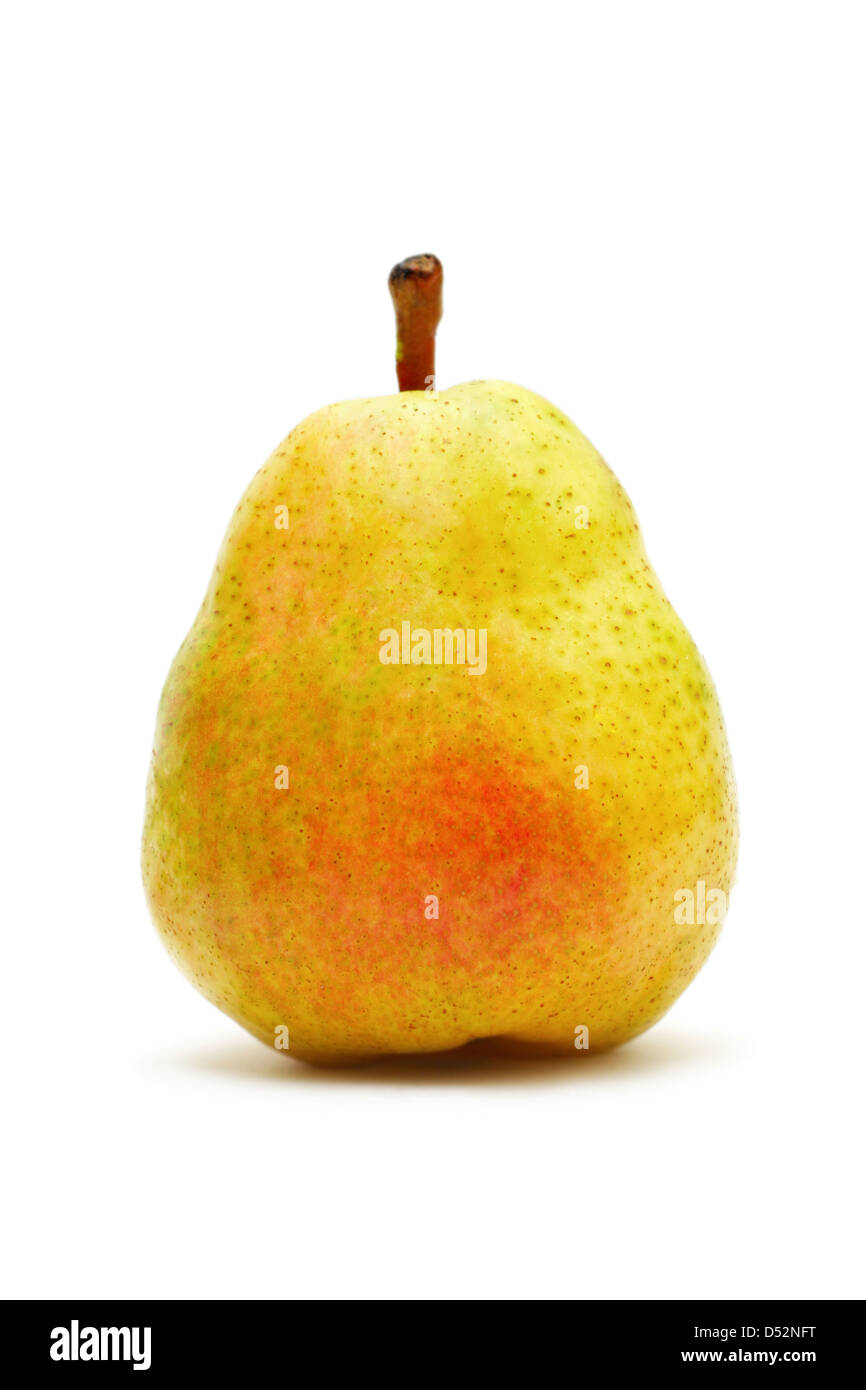 Single ripe pear isolated on white background Stock Photo - Alamy