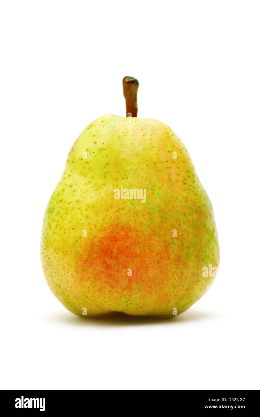 Single ripe pear isolated on white background Stock Photo - Alamy