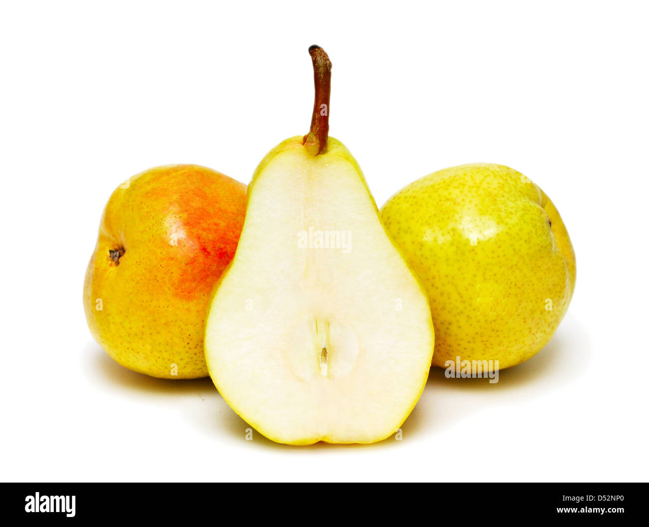 Three ripe pears isolated on white background Stock Photo - Alamy