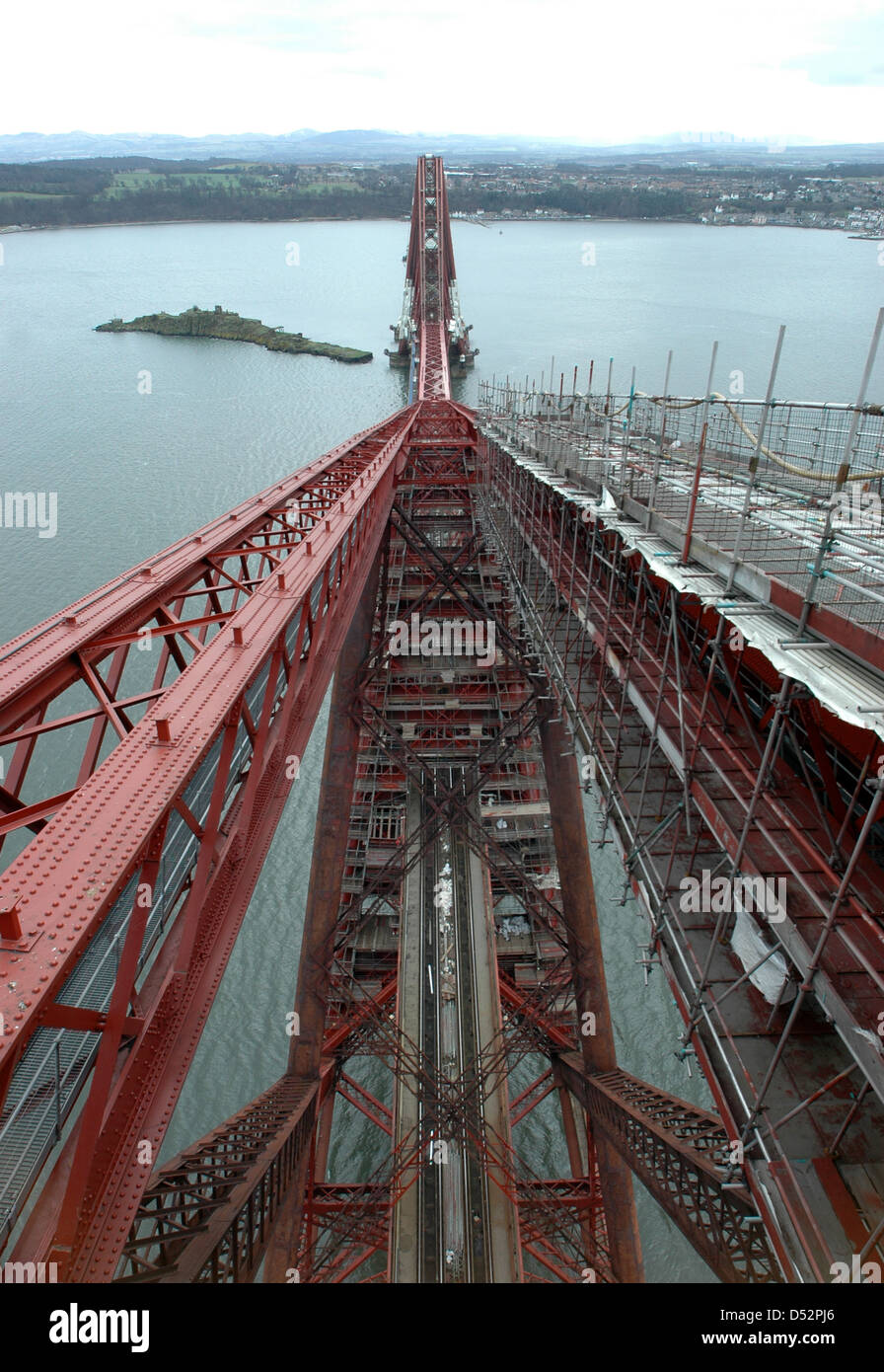 Forth Rail Bridge taken from the top of the bridge Stock Photo - Alamy