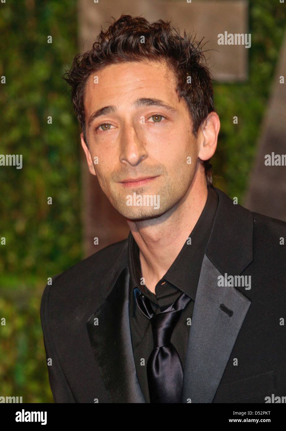 US actor Adrien Brod arrives at the Vanity Fair Oscar Party at Sunset ...