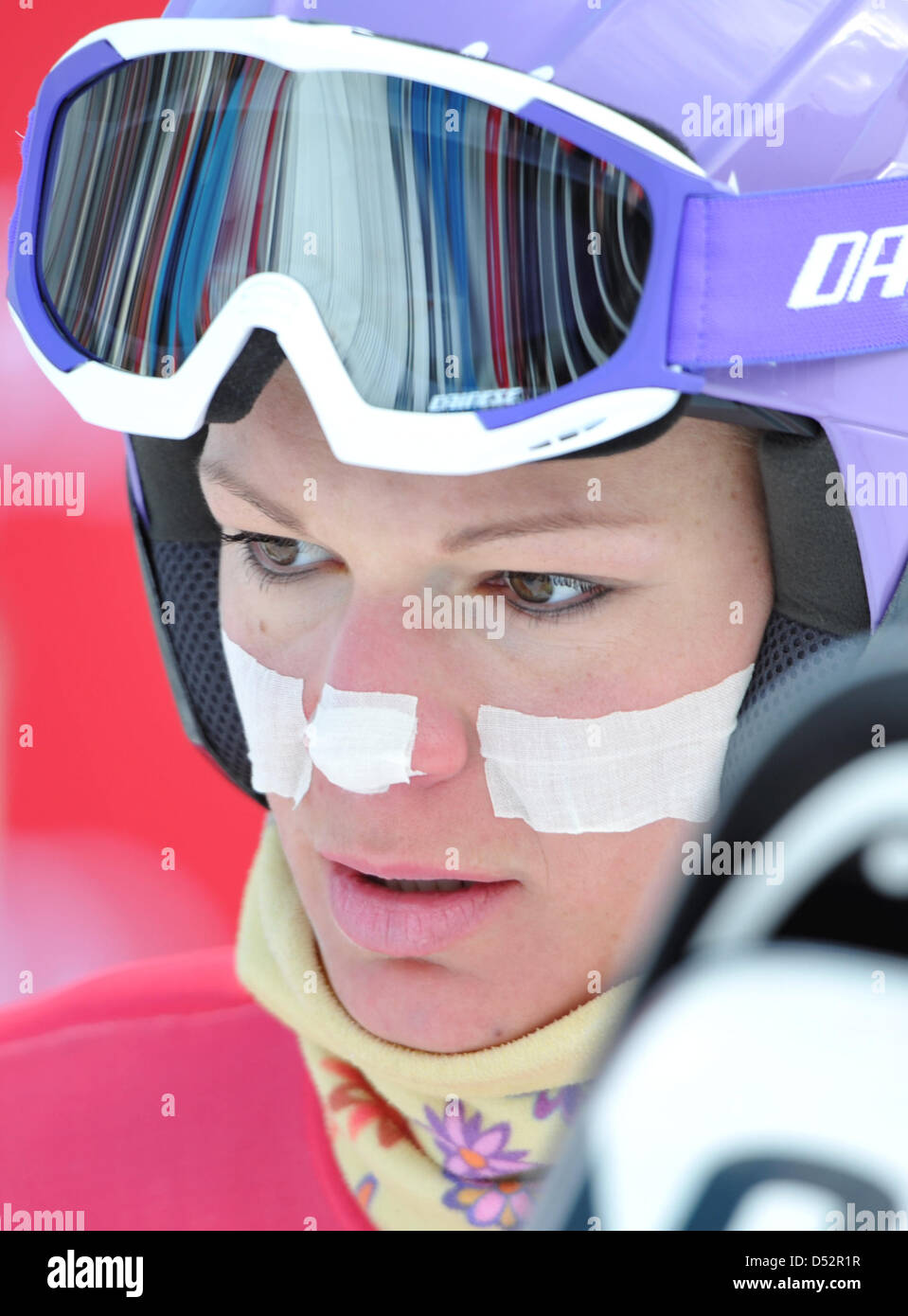 German Maria Riesch pictured during the downhill training for the final ...