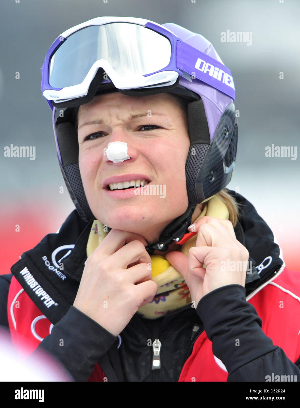 German Maria Riesch pictured during the downhill training for the final ...